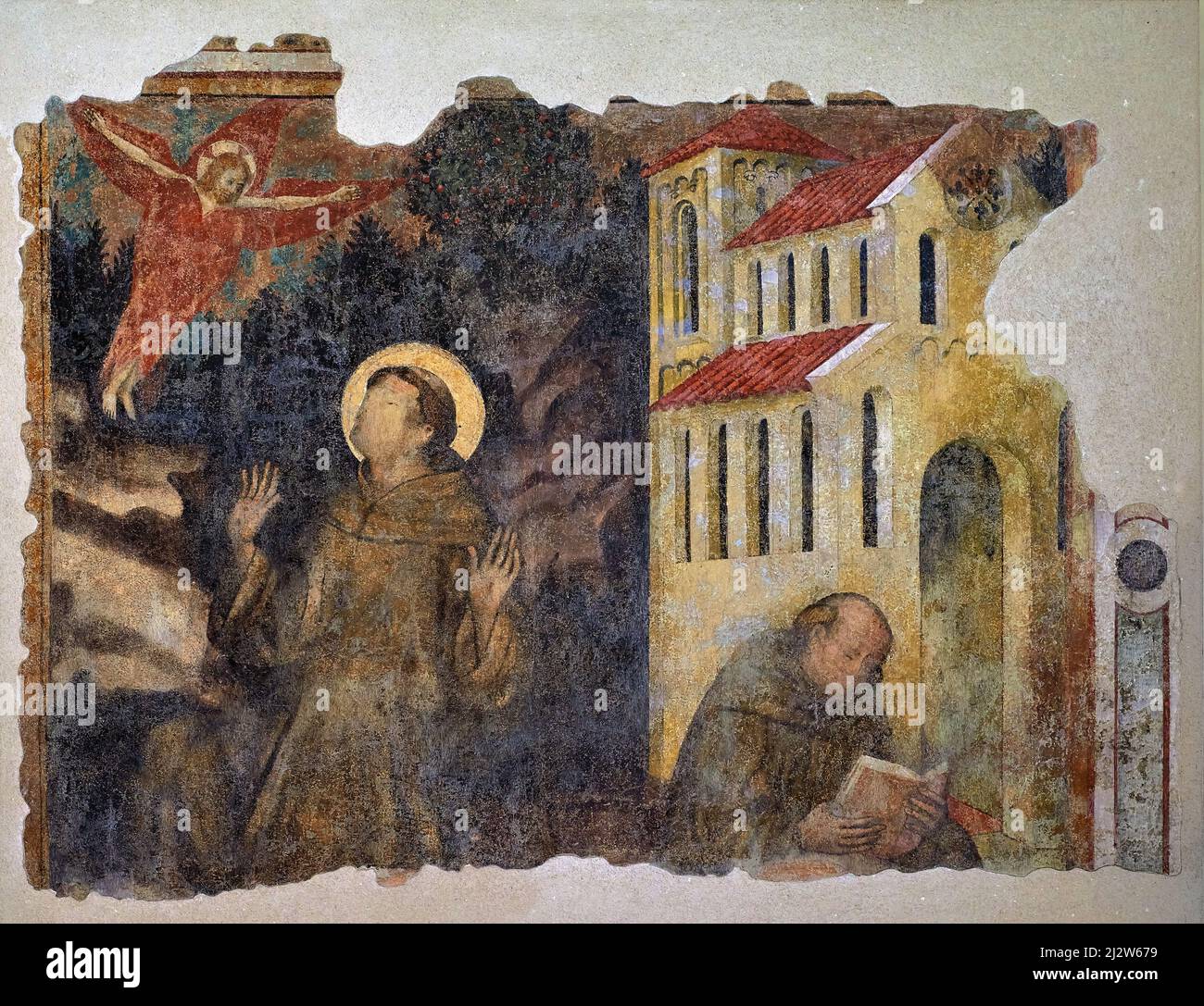 St. Francis rreceives the stigmata - fresco - Antonio de Recchia -first ...
