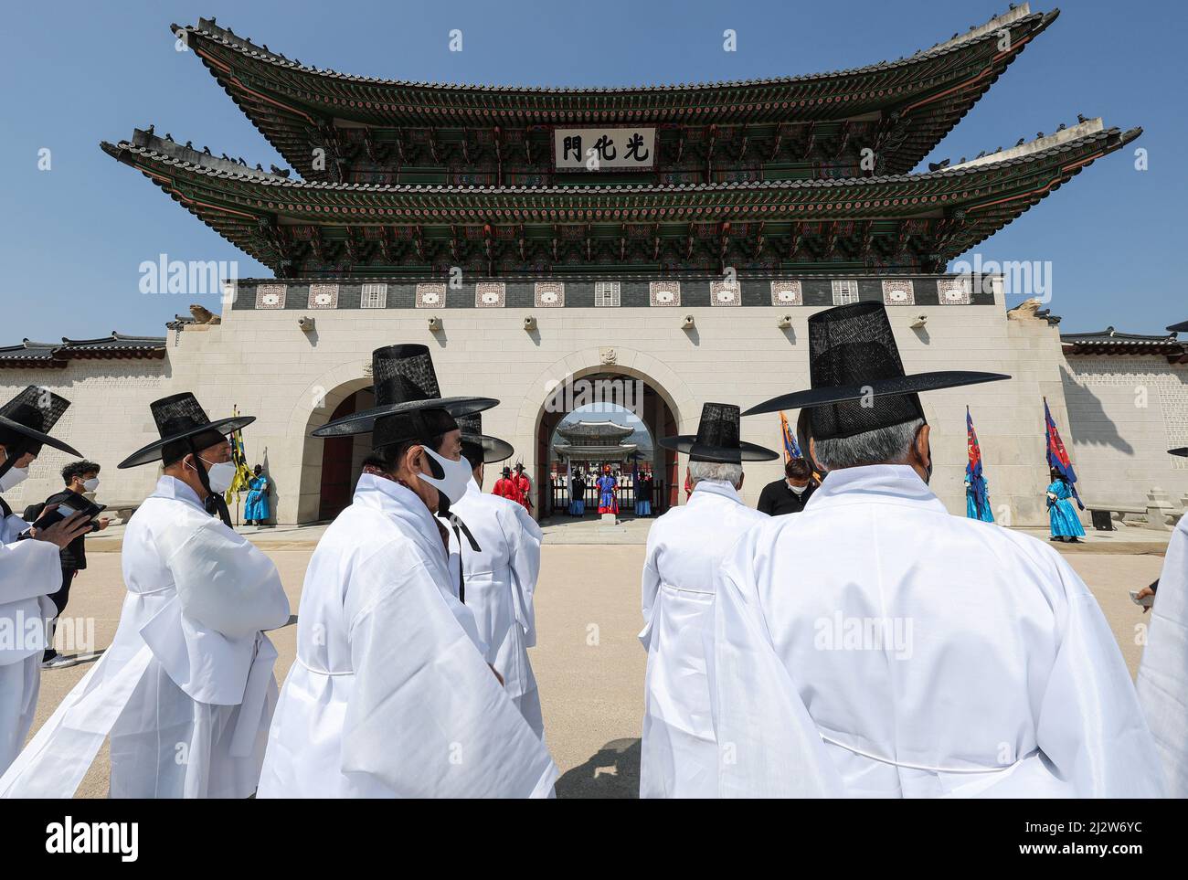 Re-enactment of Confucian scholar's return to hometown People wearing ...