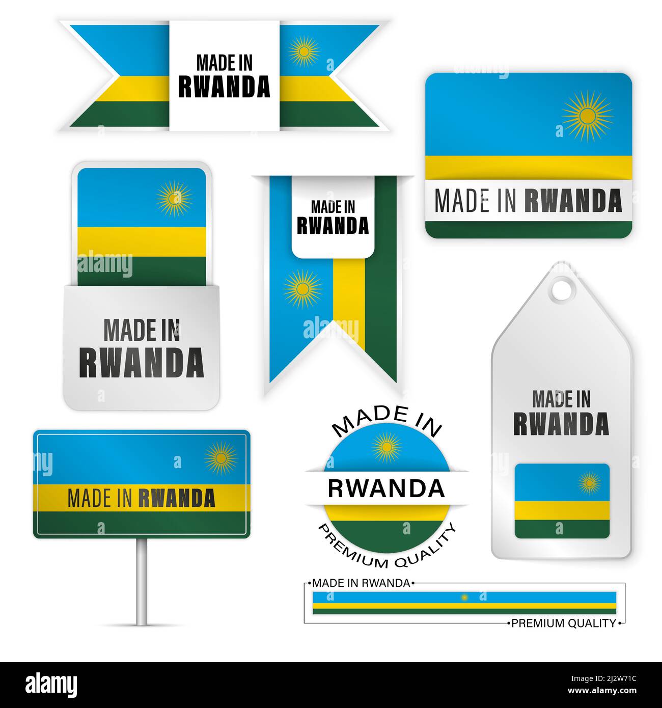 Made in Rwanda graphics and labels set. Some elements of impact for the ...