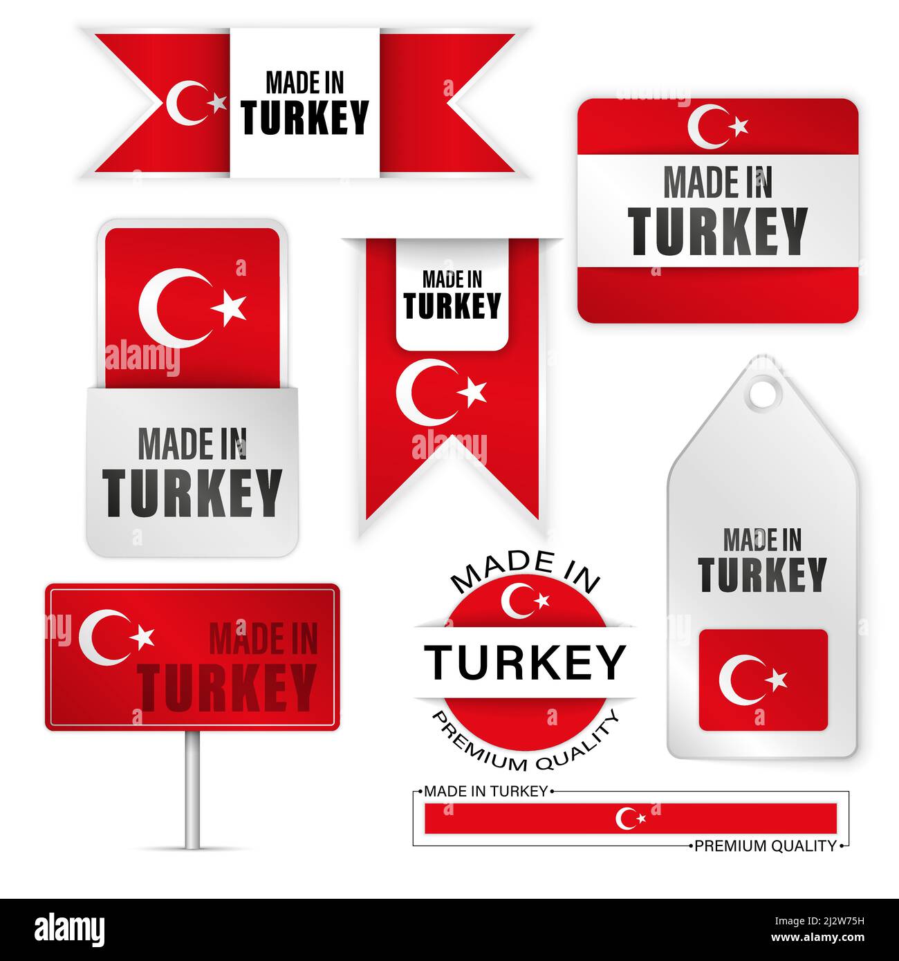 Made in Turkey graphics and labels set. Some elements of impact for the ...
