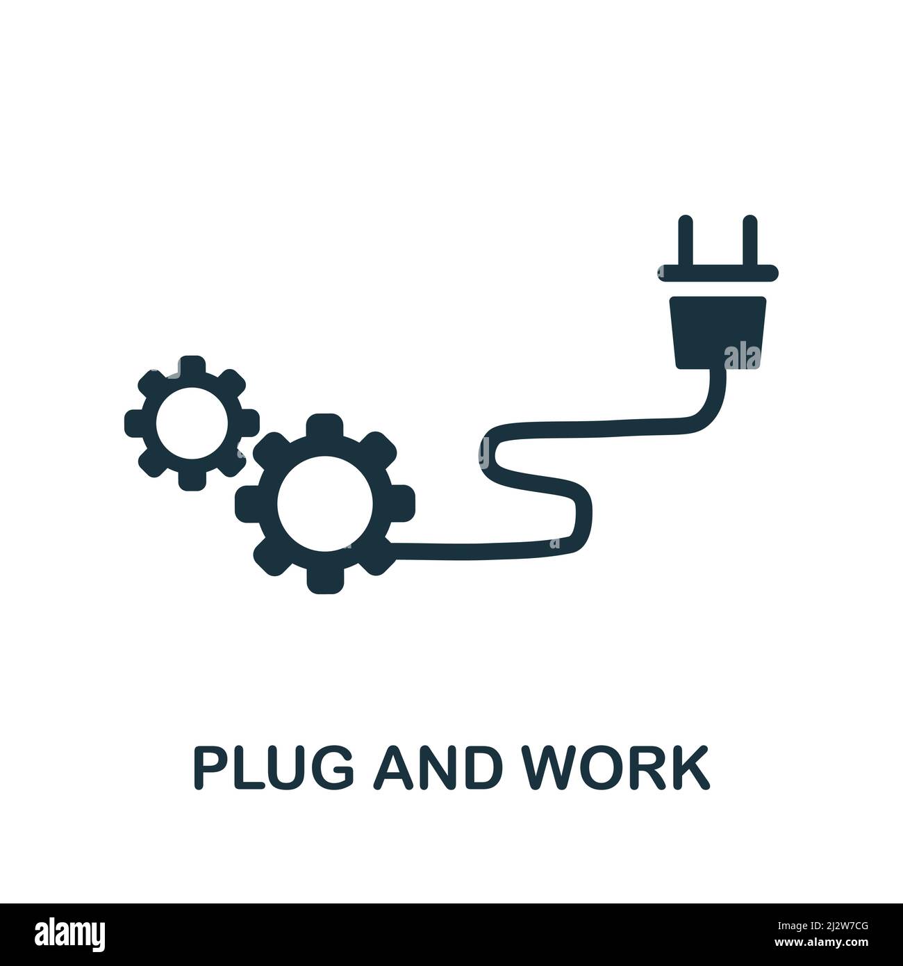 Plug And Work icon. Monochrome simple Plug And Work icon for templates ...