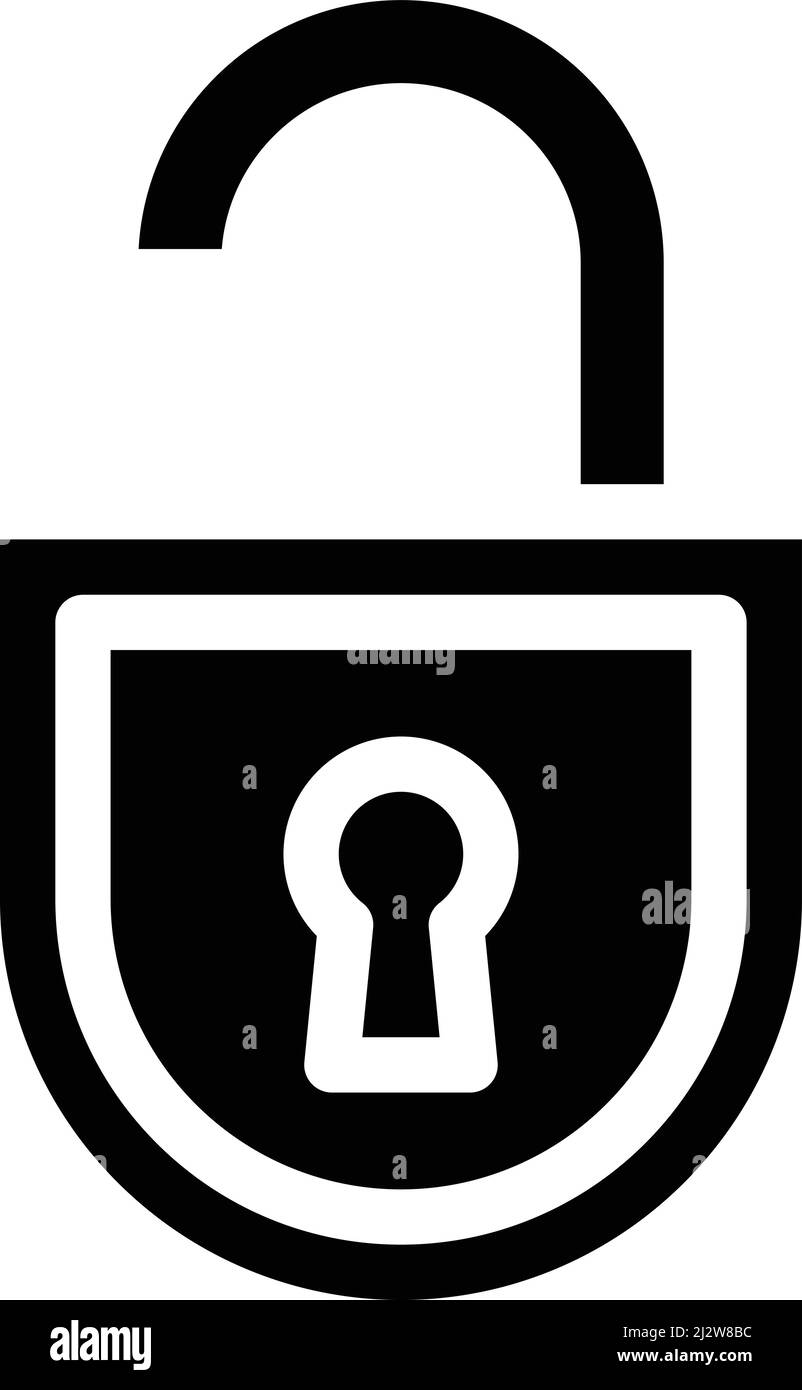 Unlock thin line icon Black and White Stock Photos & Images - Alamy
