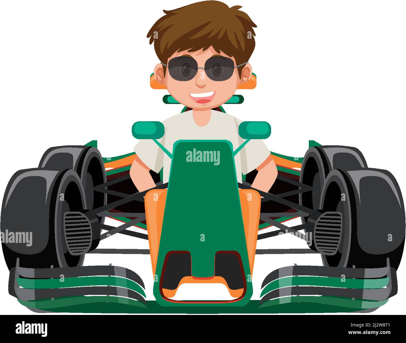A man driving formula one racing car illustration Stock Vector Image ...
