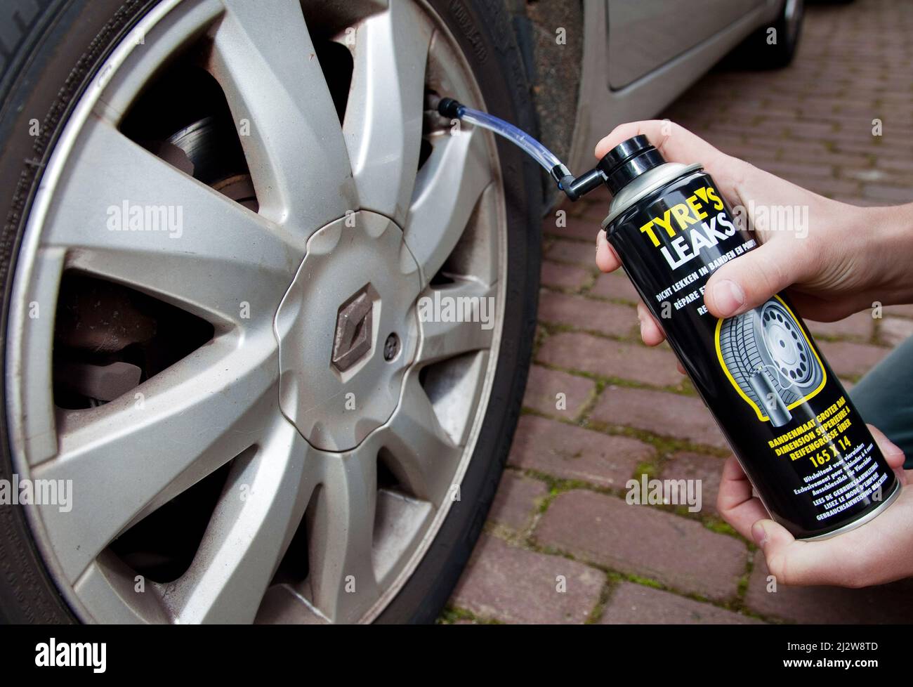 A Leaking Tire Is Filled With Foam Tyre Foam Is A Solution To Tyre