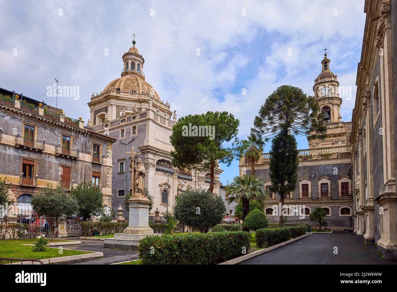Catania, Sicily Italy March-20-2022. Images with tourist attractions of ...