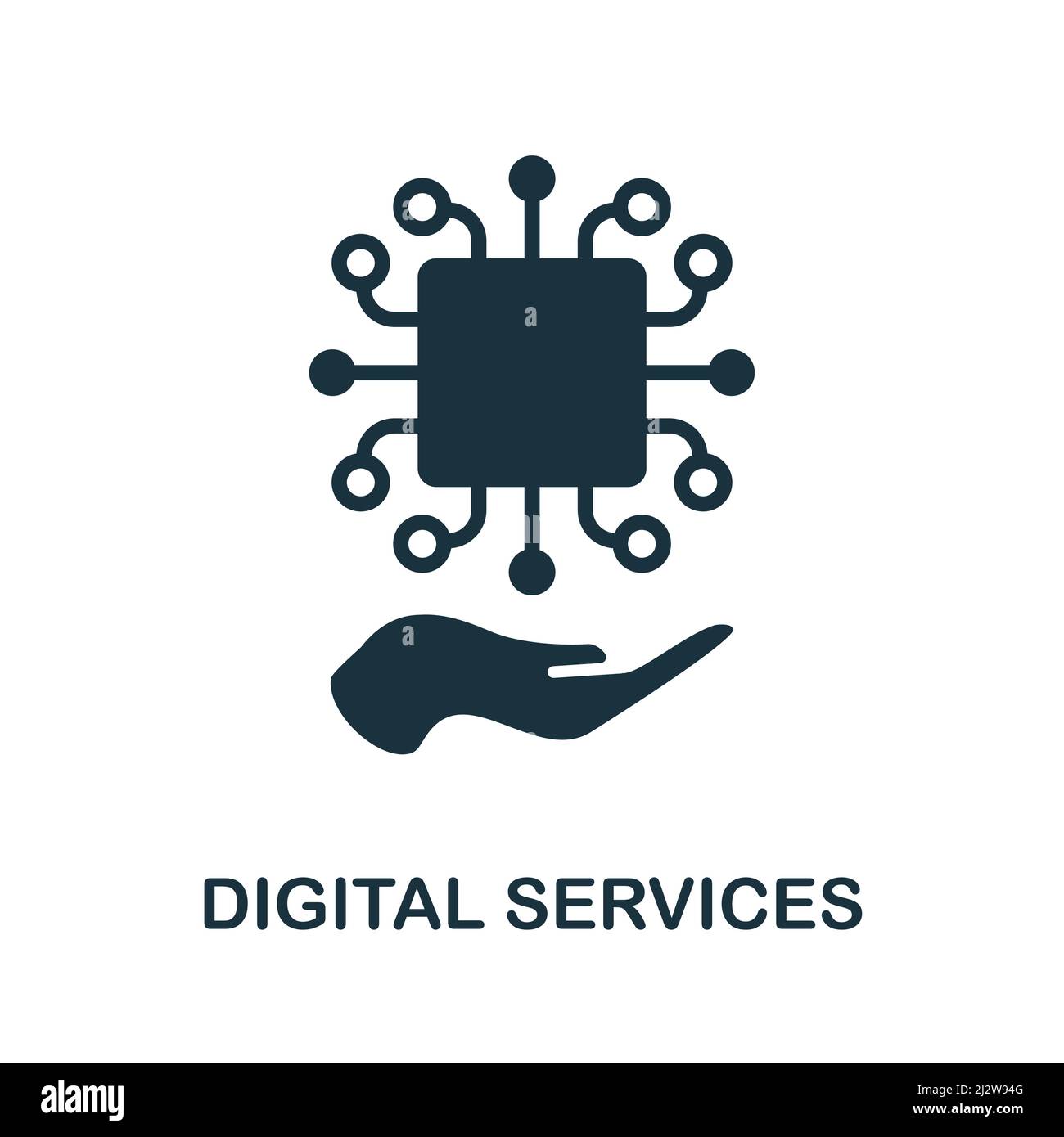 Digital Services icon. Monochrome simple Digital Services icon for ...