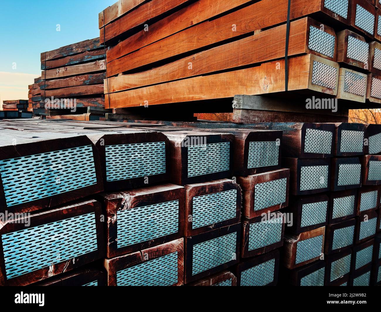 Stack of railway sleepers hi-res stock photography and images - Alamy
