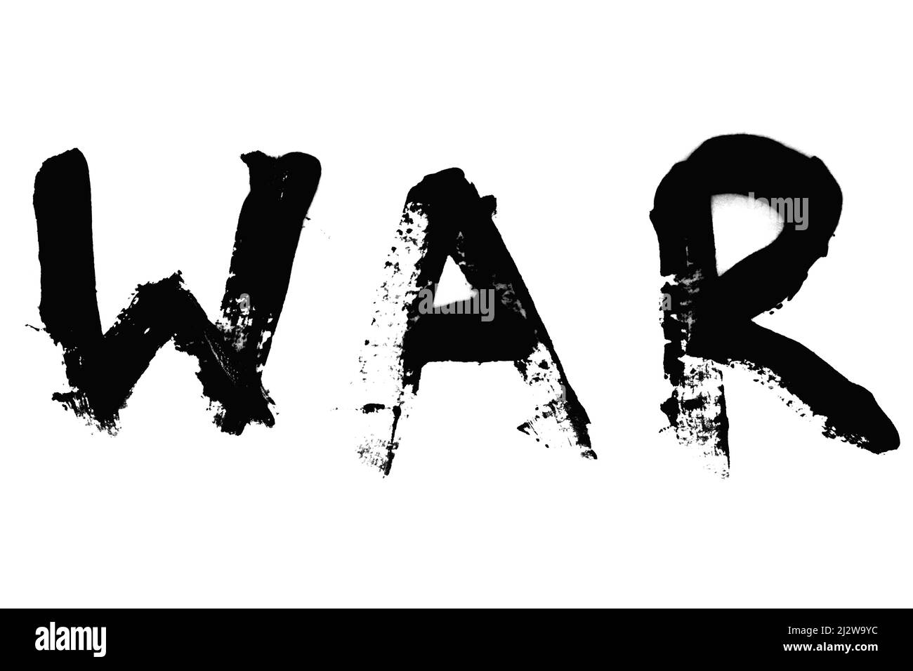 Black paint word WAR isolated on white background. High quality photo ...