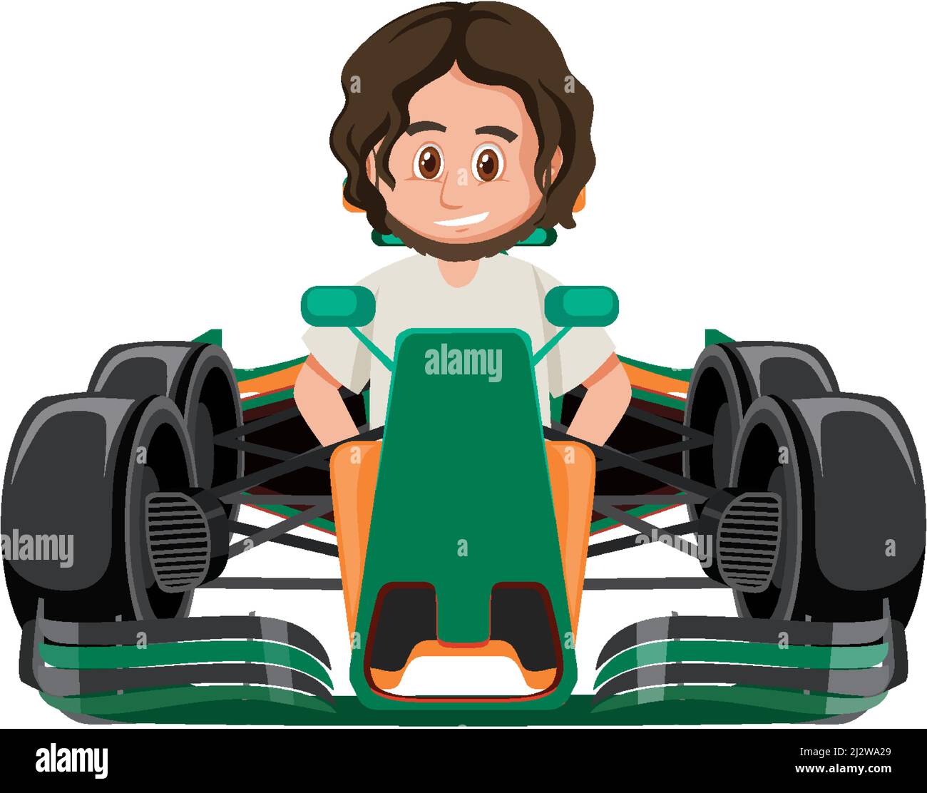 A man driving formula one racing car illustration Stock Vector Image ...