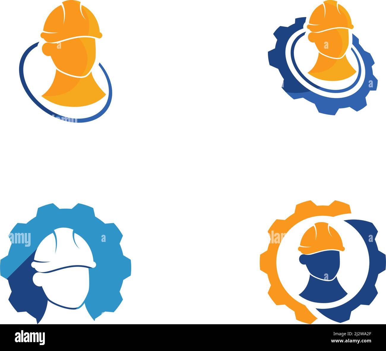 Worker logo vector illustration flat design template Stock Vector Image ...