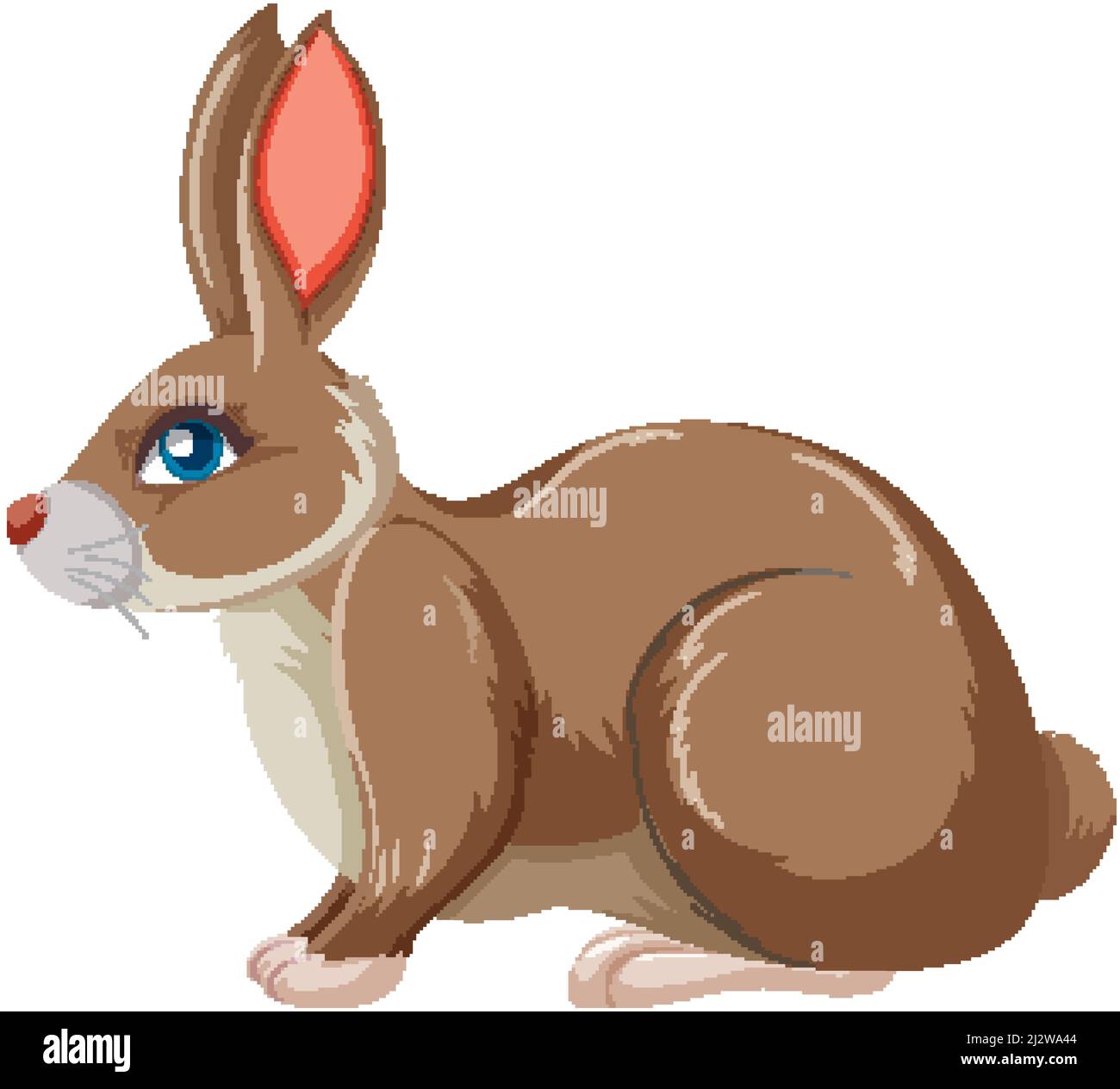 Cute bunny sitting alone illustration Stock Vector Image & Art - Alamy