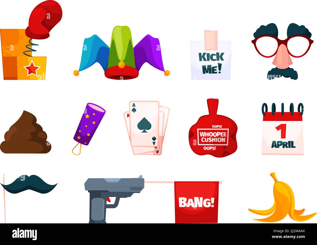 Fools day. Smiles joke boxes for friends celebrate 1 april happy mood ...