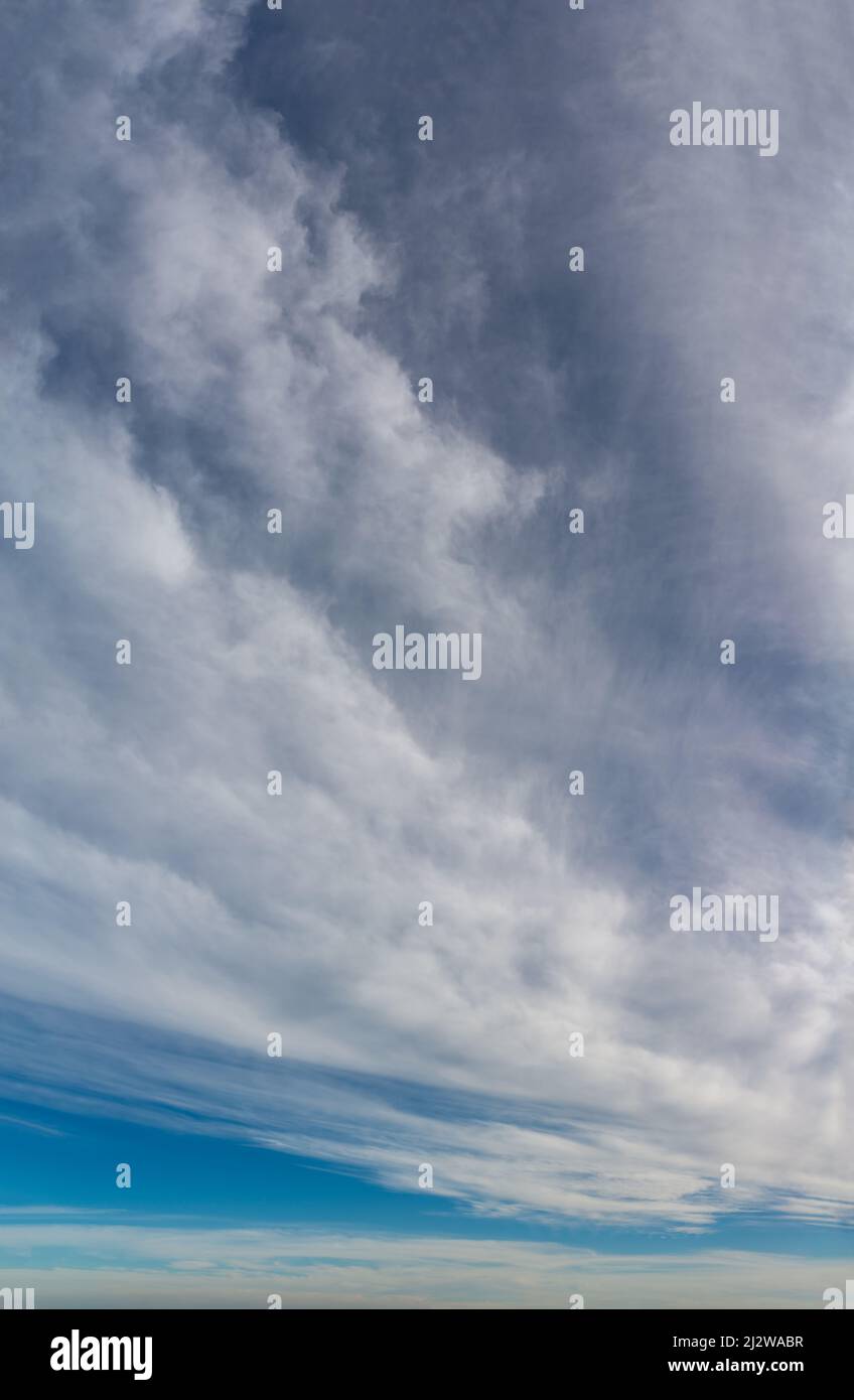 Fantastic soft thunderclouds, natural sky composition, vertical ...