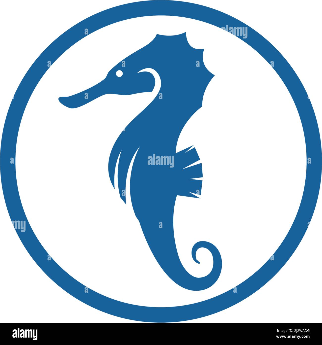 Sea horse illustration logo vector flat design Stock Vector Image & Art ...