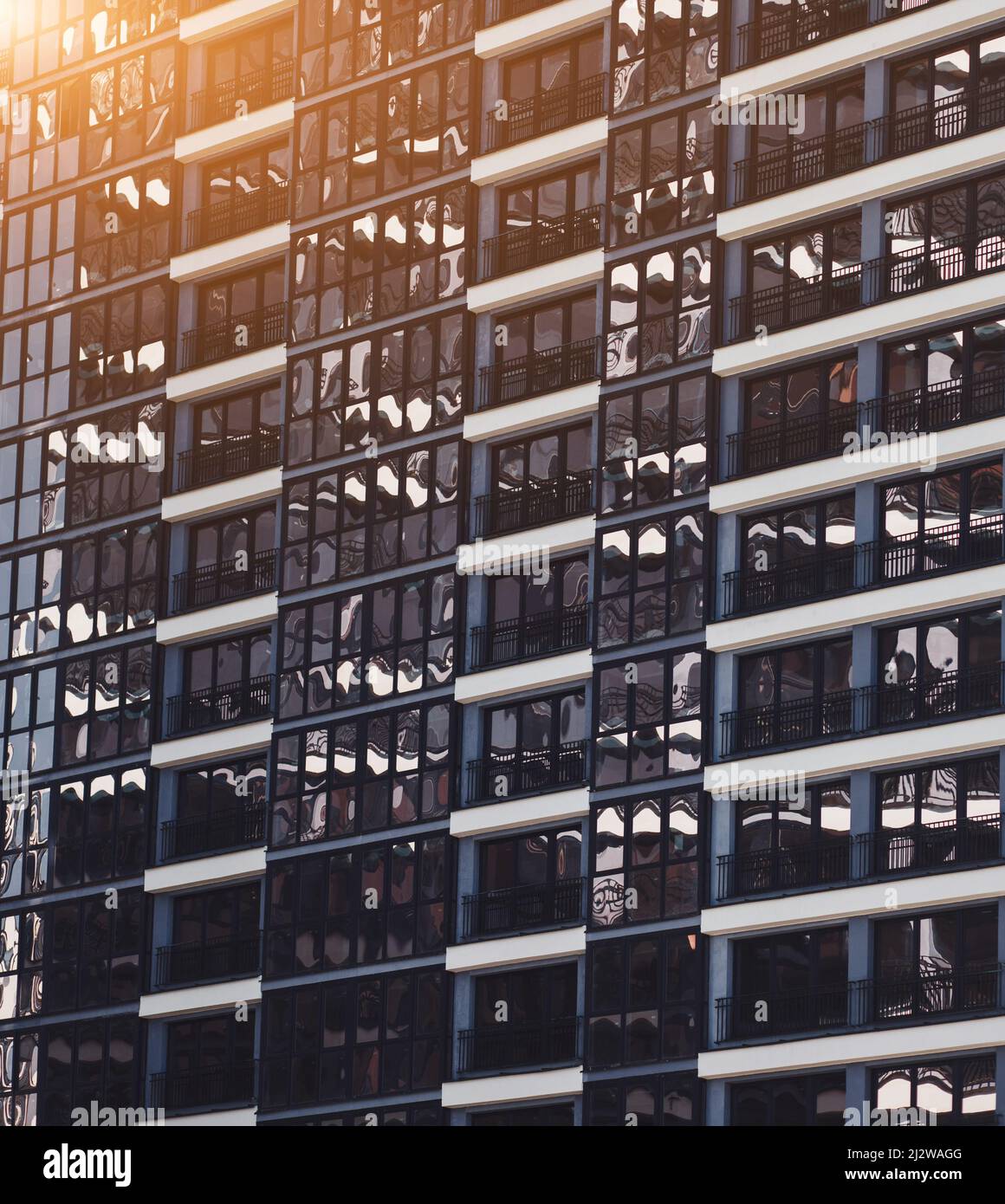 Modern residential apartment buildings quarter with windows. mortgage ...