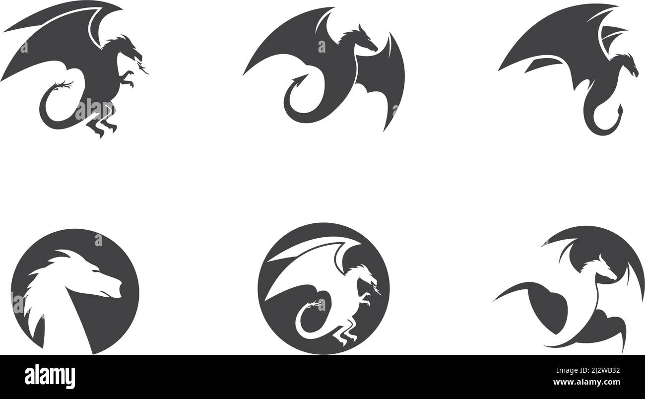 Dragon logo template vector illustration Stock Vector Image & Art - Alamy