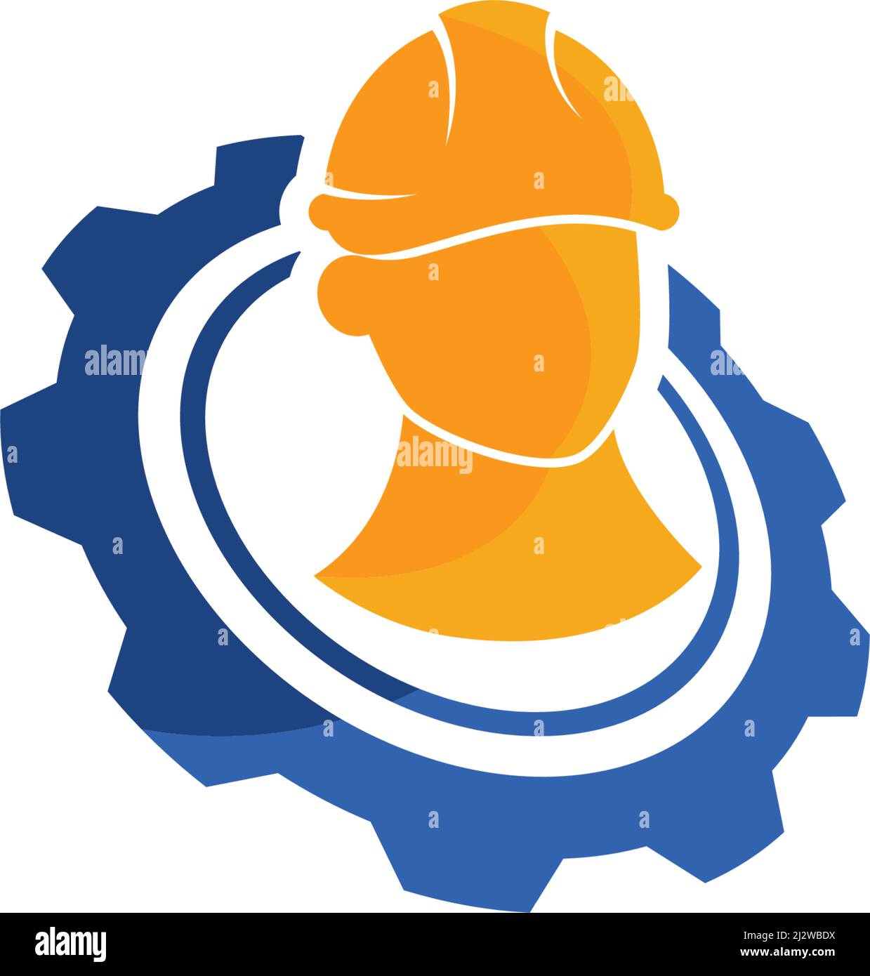 Worker logo vector illustration flat design template Stock Vector Image ...