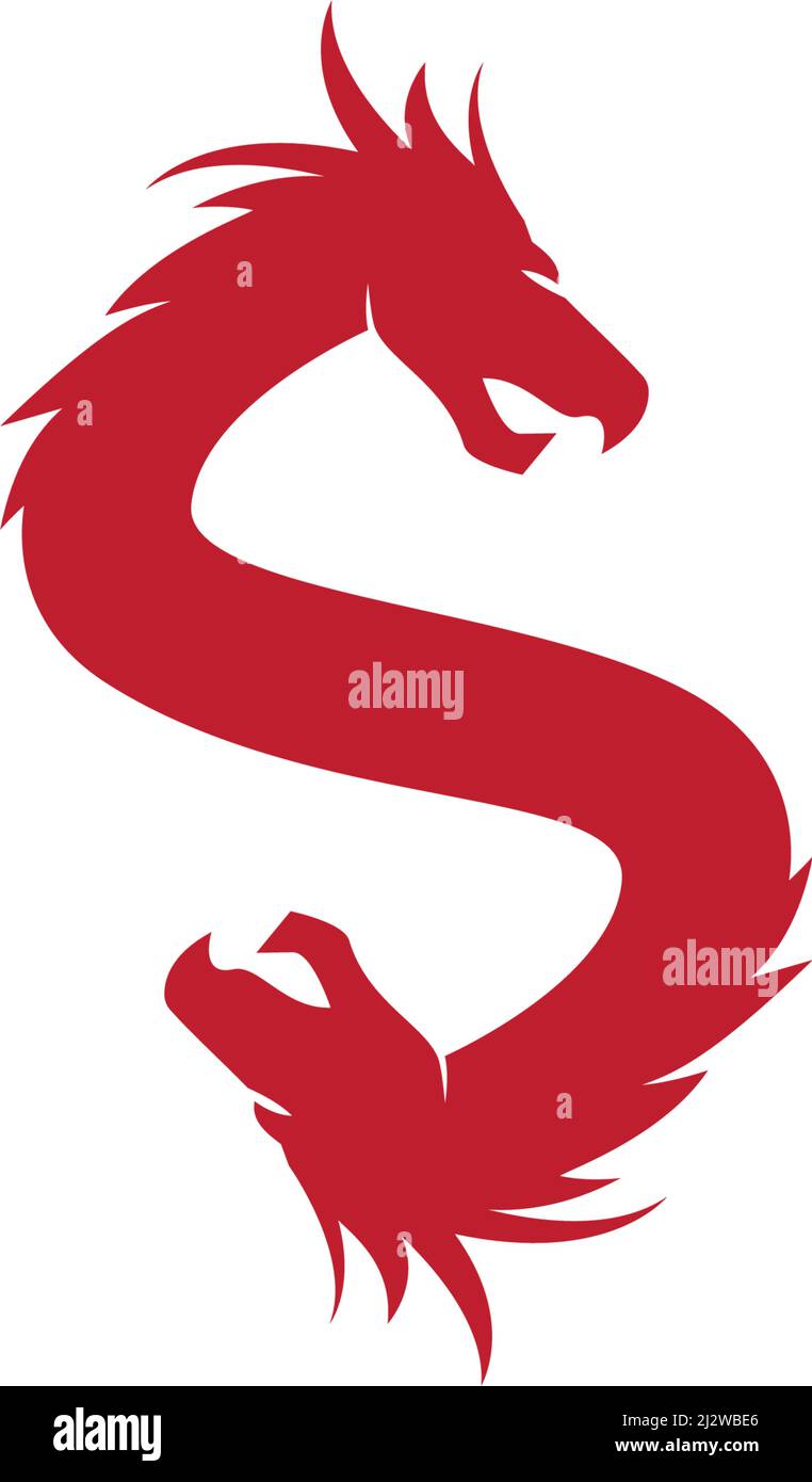 Dragon head logo template Cut Out Stock Images & Pictures - Alamy