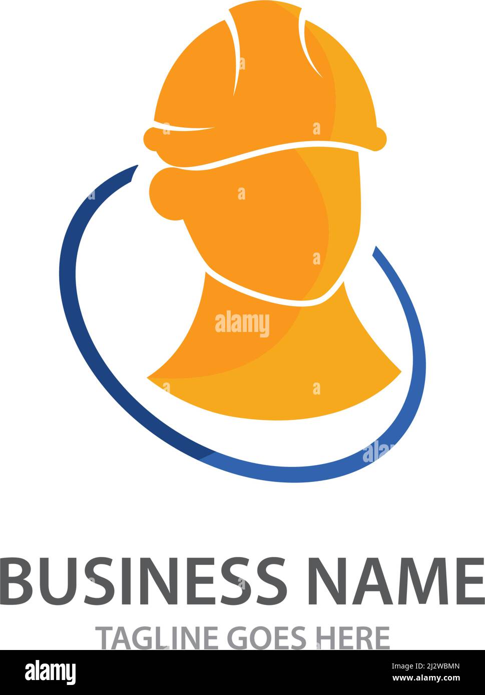 Worker logo vector illustration flat design template Stock Vector Image ...
