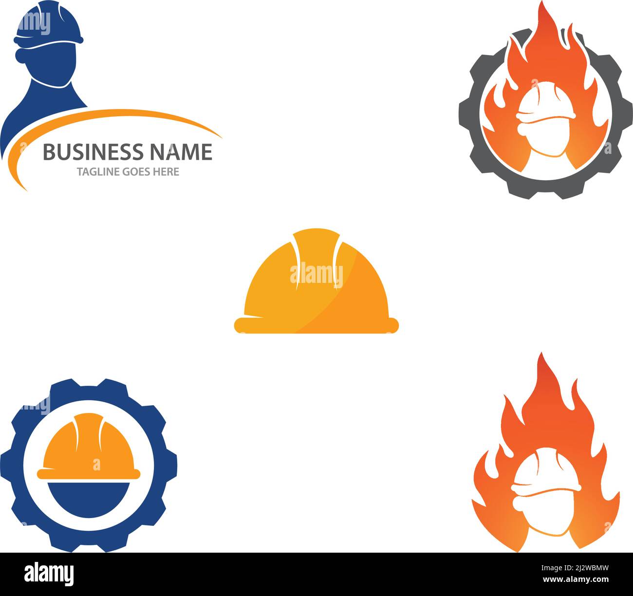 Worker logo vector illustration flat design template Stock Vector Image ...