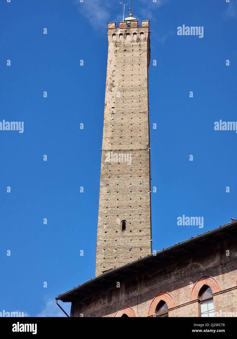 bologna italy medieval two tower view due torri Stock Photo - Alamy