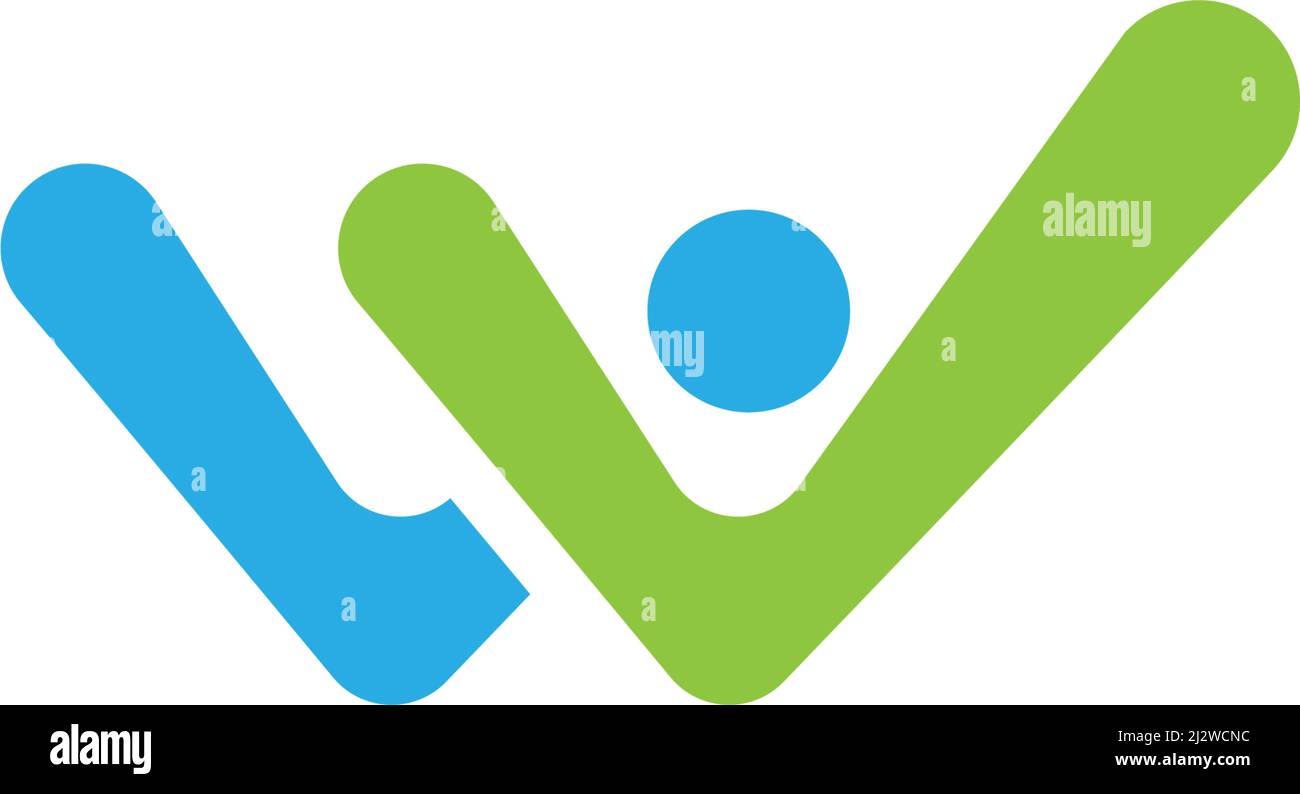 W letter initial Community, network and social logo design template ...