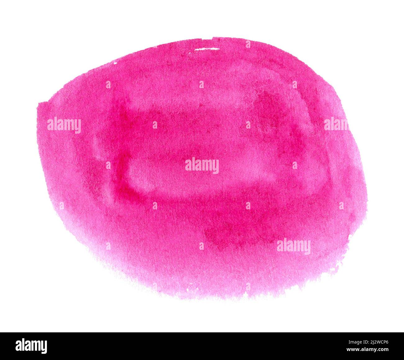 Abstract hand drawn pink watercolor spot isolated on white background ...