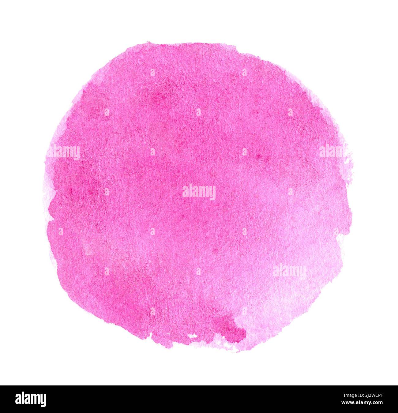 Abstract hand drawn pink watercolor spot isolated on white background ...