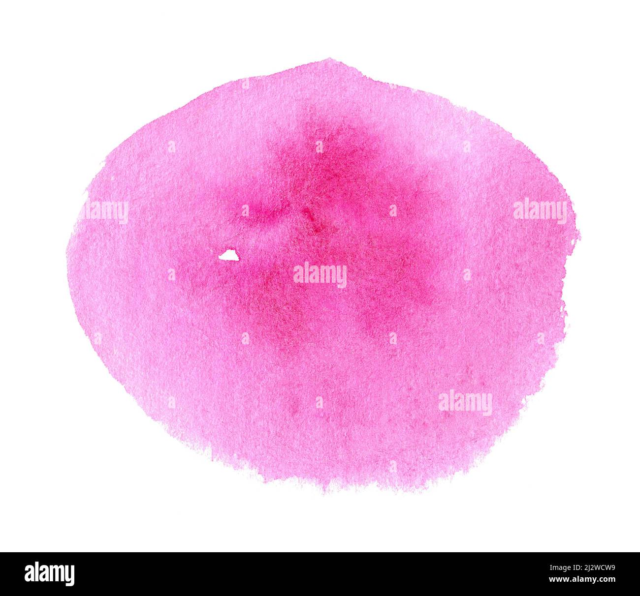 Abstract hand drawn pink watercolor spot isolated on white background ...
