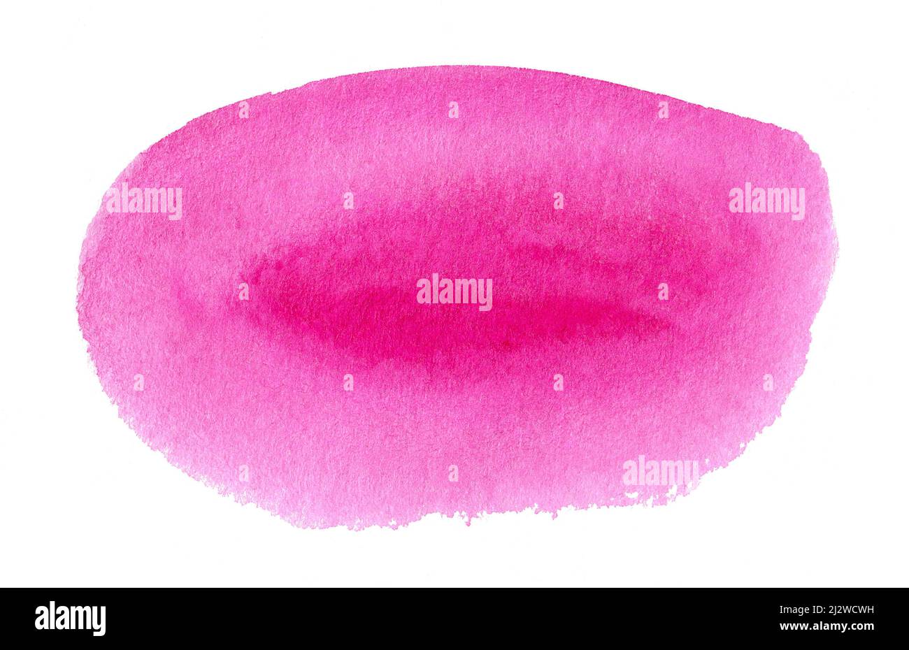 Abstract hand drawn pink watercolor spot isolated on white background ...