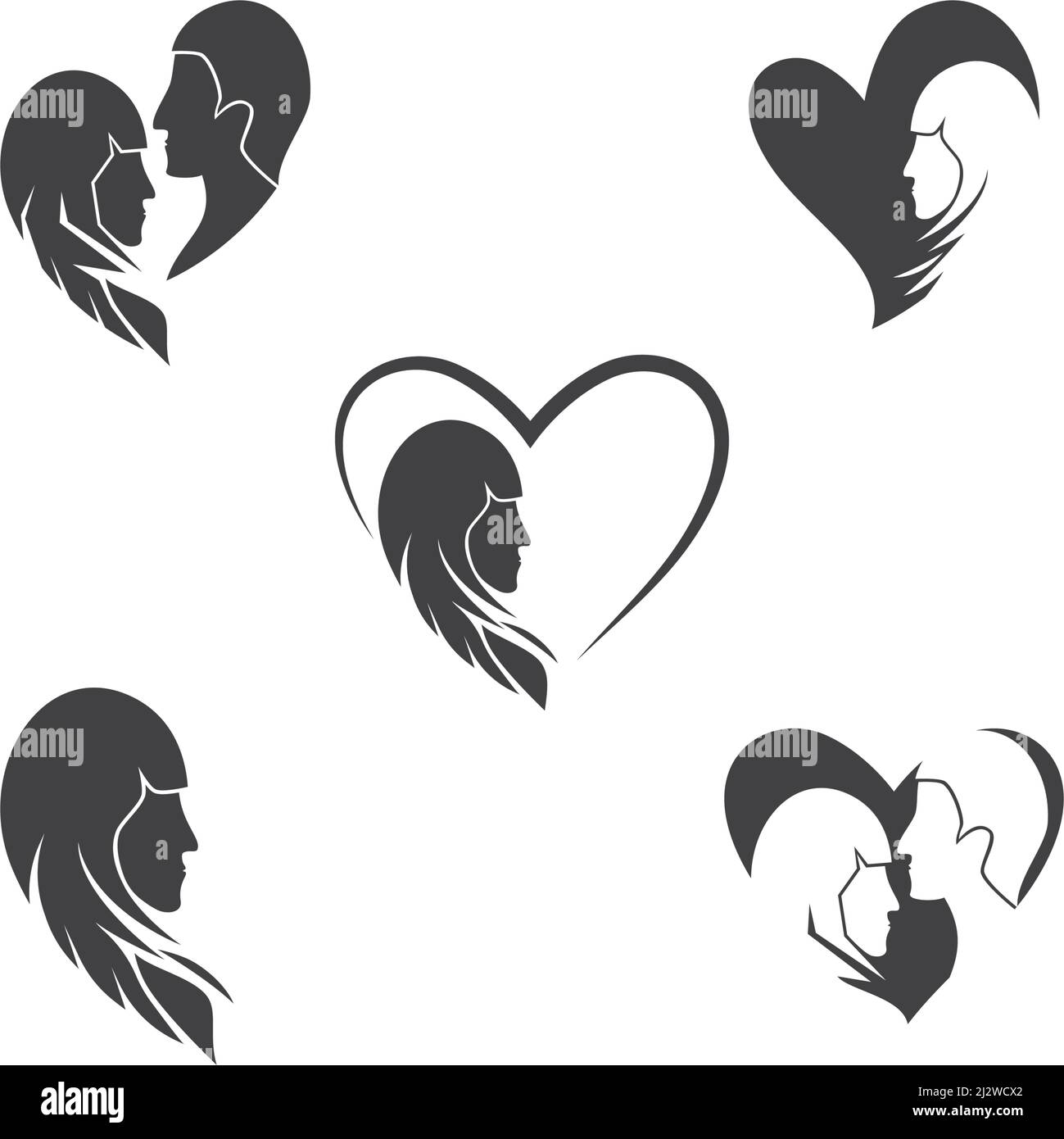 Romance Couple man and women logo vector Stock Vector Image & Art - Alamy