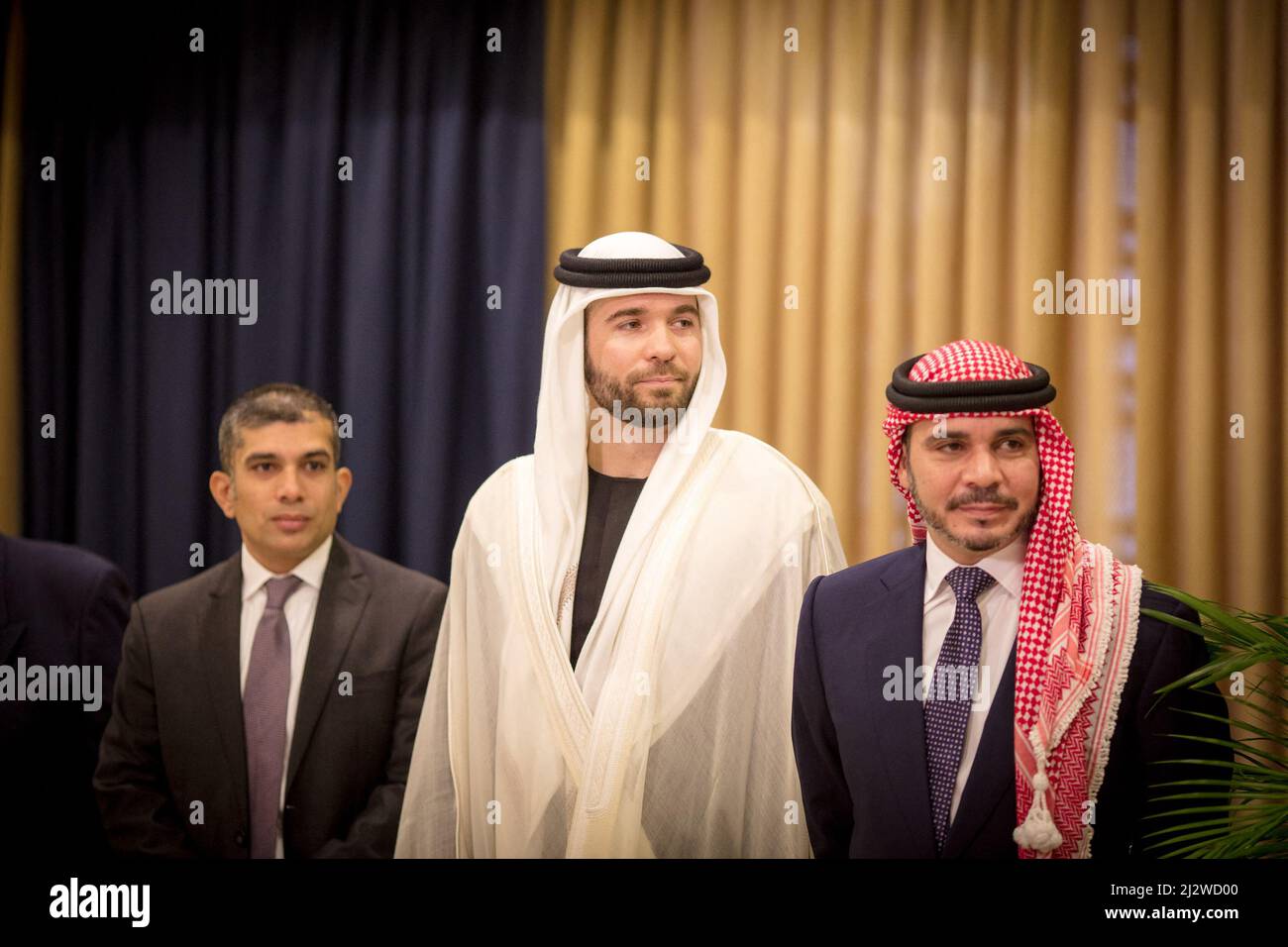 File photo - L-R : Prince Rashid, Prince Hashim and Prince Hamza, King ...