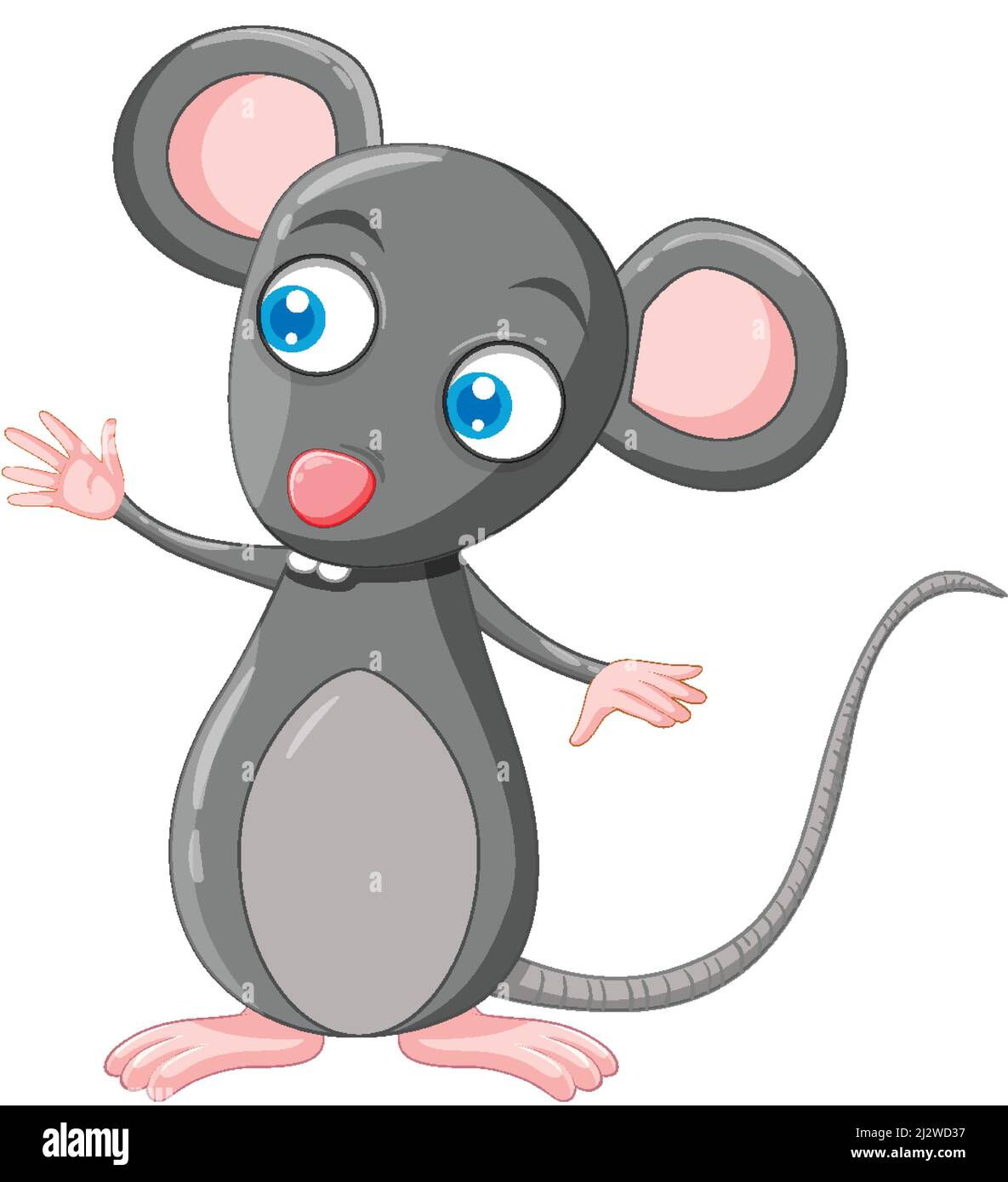 Gray mouse waving hand illustration Stock Vector Image & Art - Alamy