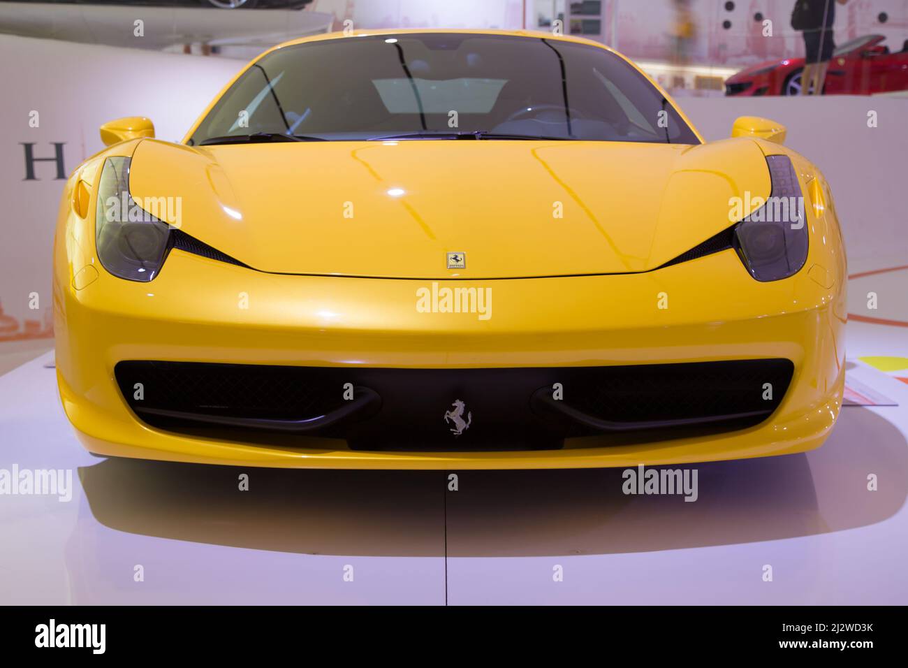 Modena, Italy - August 14, 2021: Front view of a Ferrari 458 Italia ...