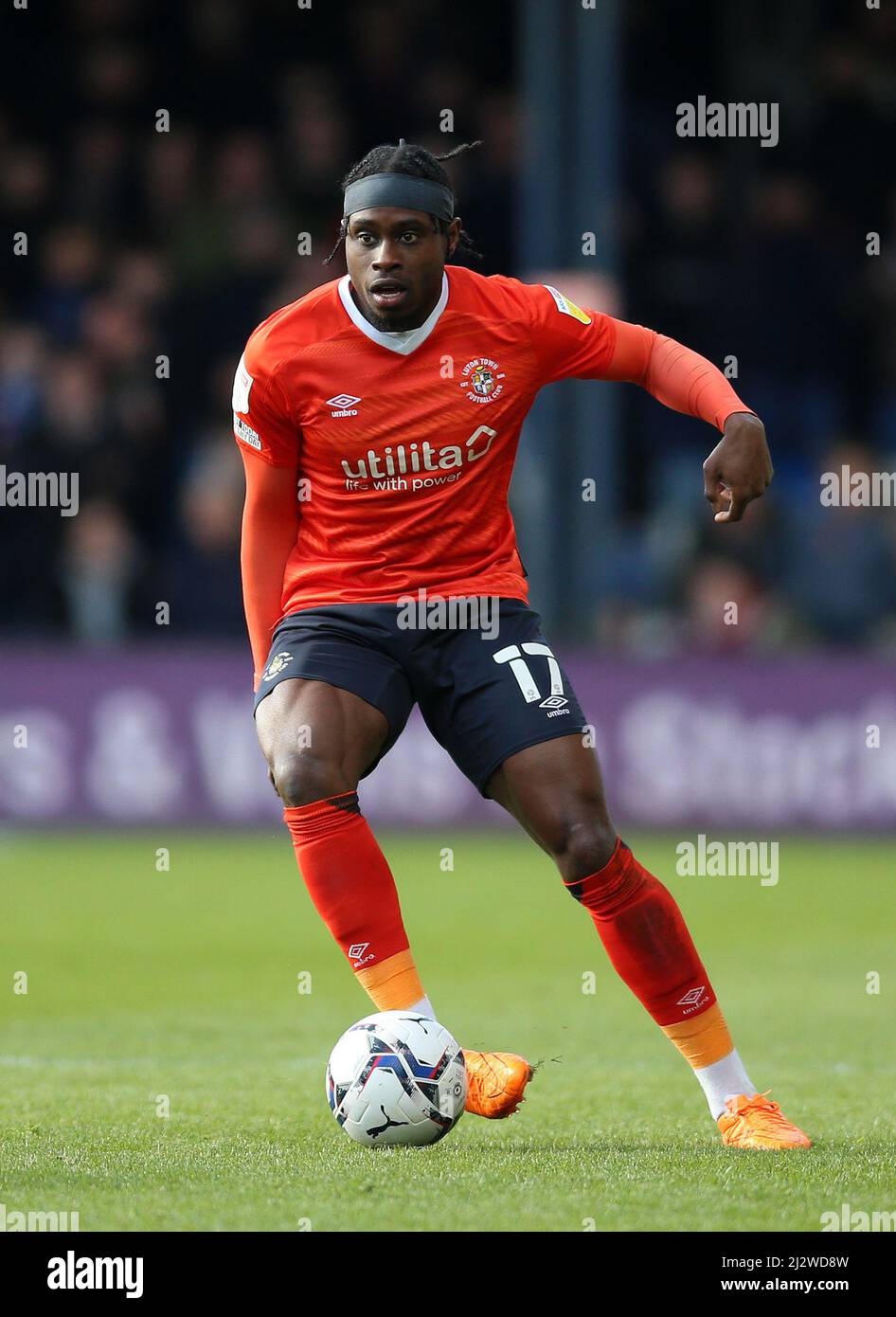 Luton Town’s Pelly-Ruddock Mpanzu during the Sky Bet Championship match ...