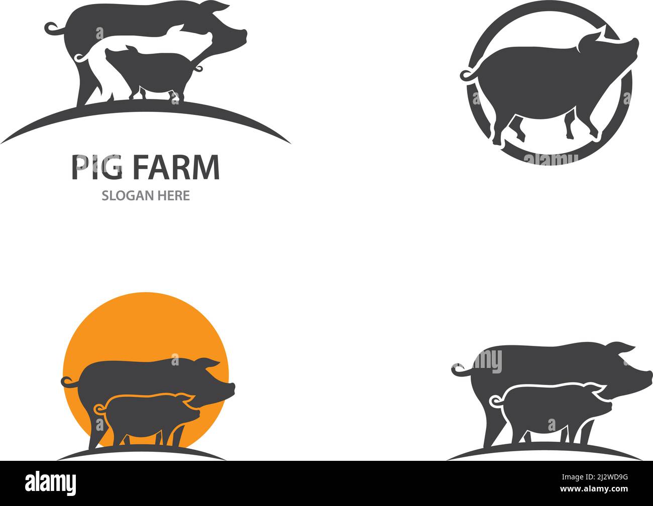 Pig logo illustration vector flat design Stock Vector Image & Art - Alamy