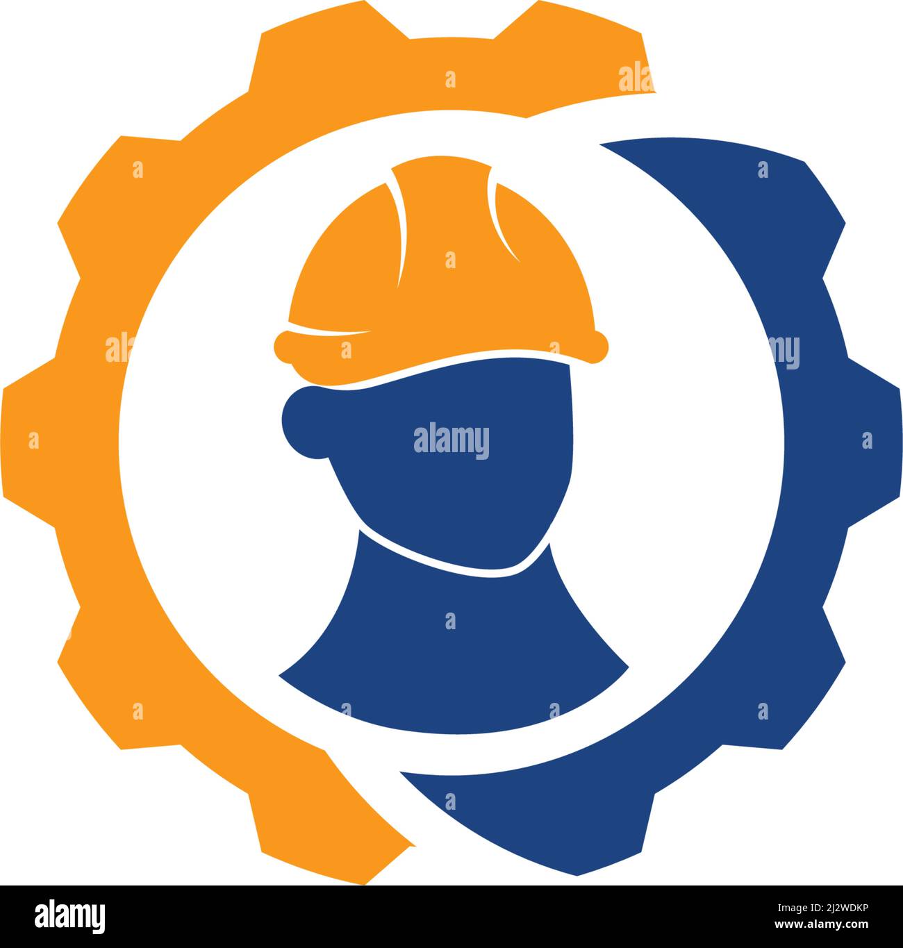 Worker logo vector illustration flat design template Stock Vector Image ...