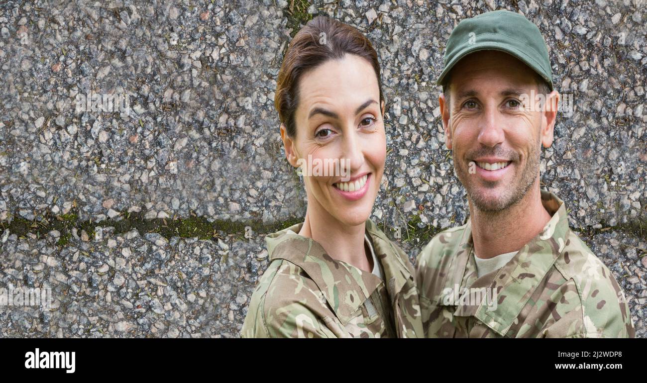 Two caucasian military having smile and lookint toward the camera Stock ...