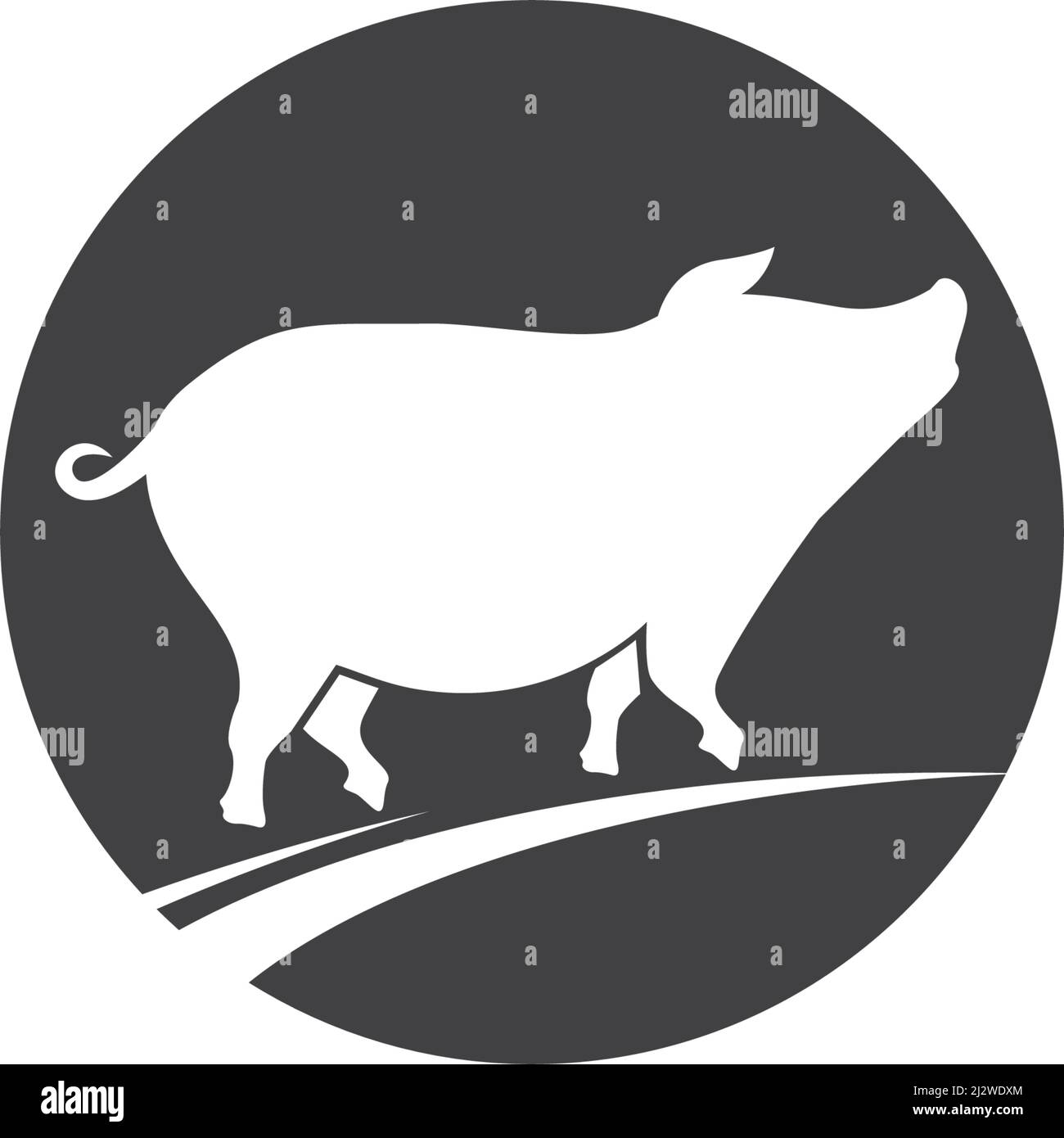 Pig logo illustration vector flat design Stock Vector Image & Art - Alamy