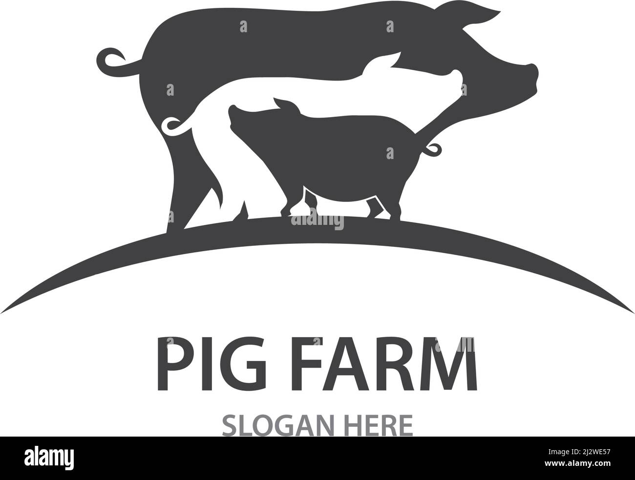 Pig logo illustration vector flat design Stock Vector Image & Art - Alamy