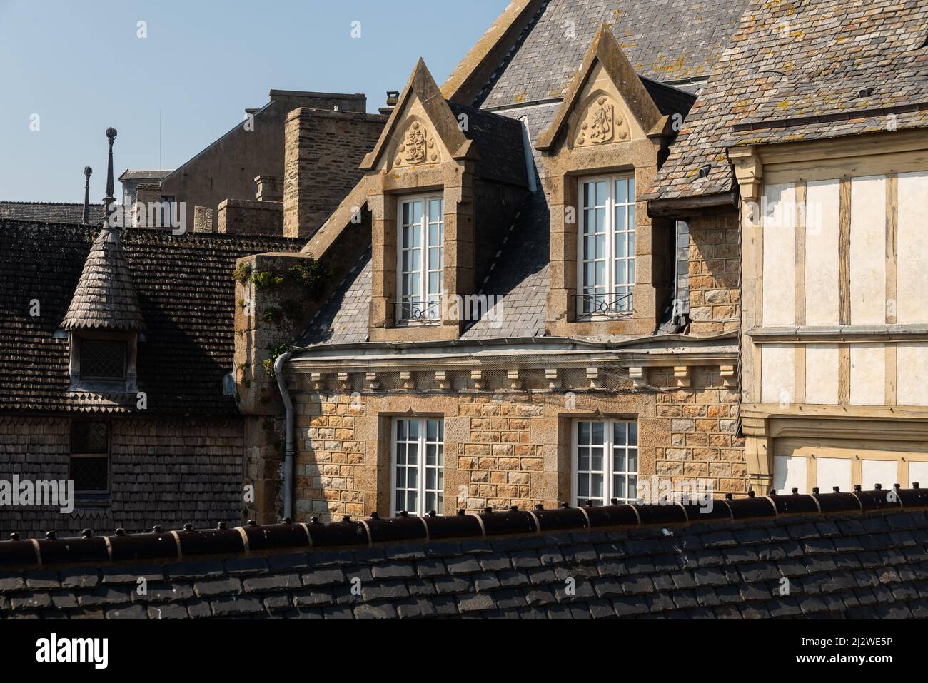 Architecture detail of norman houses in France Stock Photo - Alamy