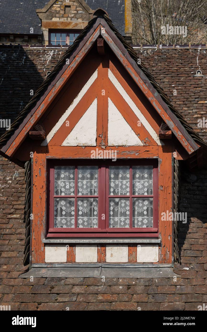 Architecture detail of norman houses in France Stock Photo - Alamy