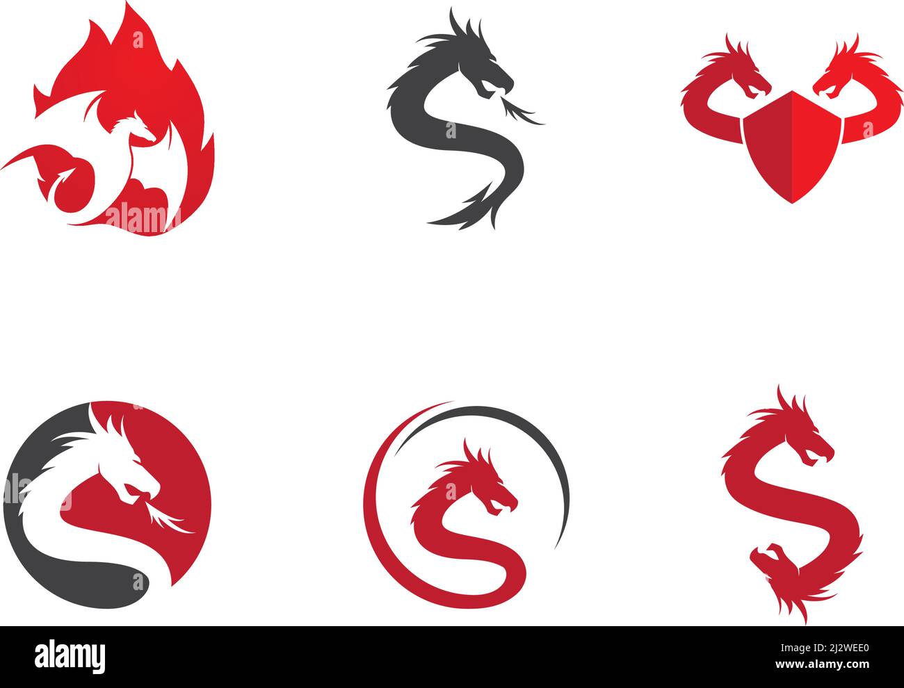 Dragon logo template vector illustration Stock Vector Image & Art - Alamy
