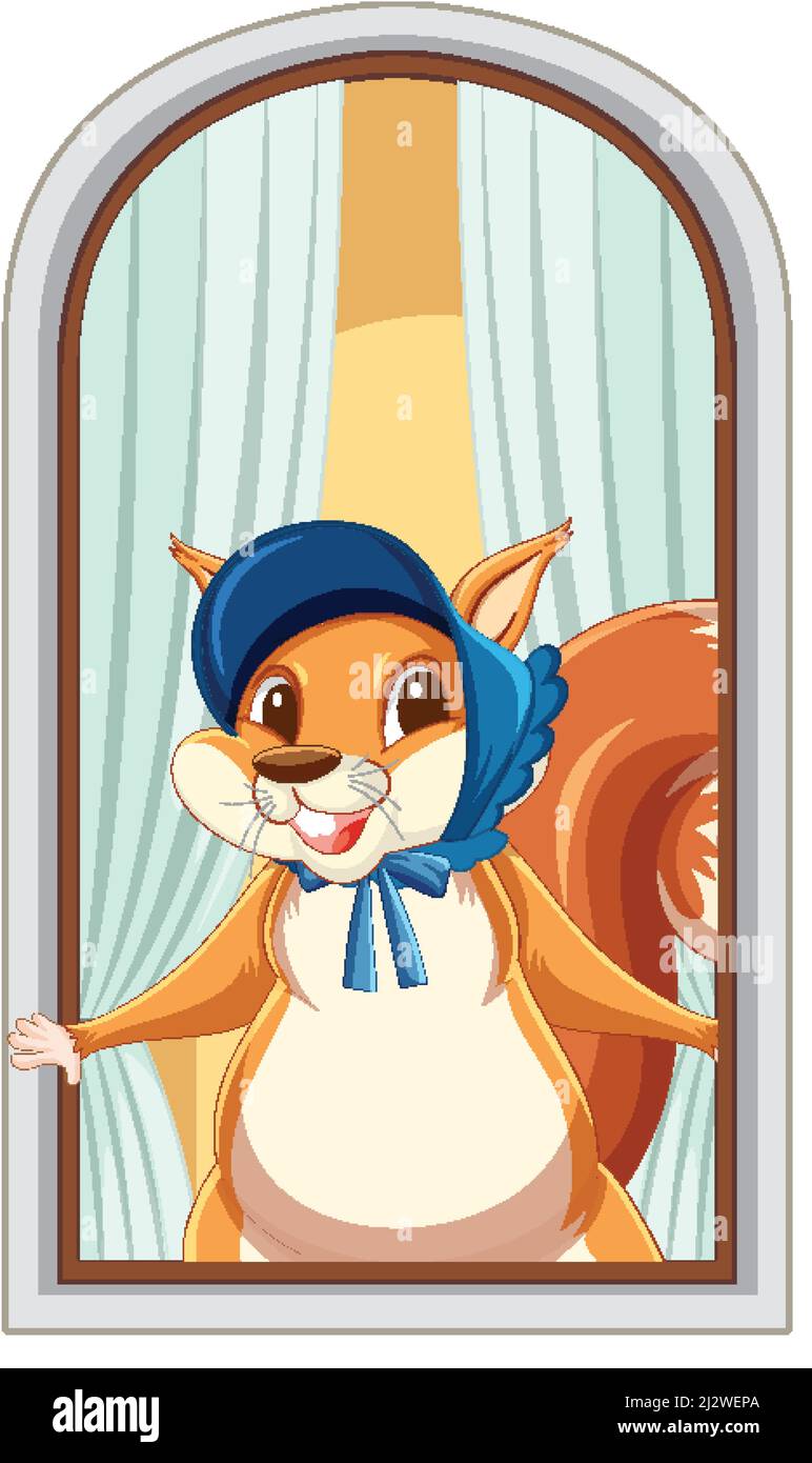 A squirrel by the window illustration Stock Vector Image & Art - Alamy