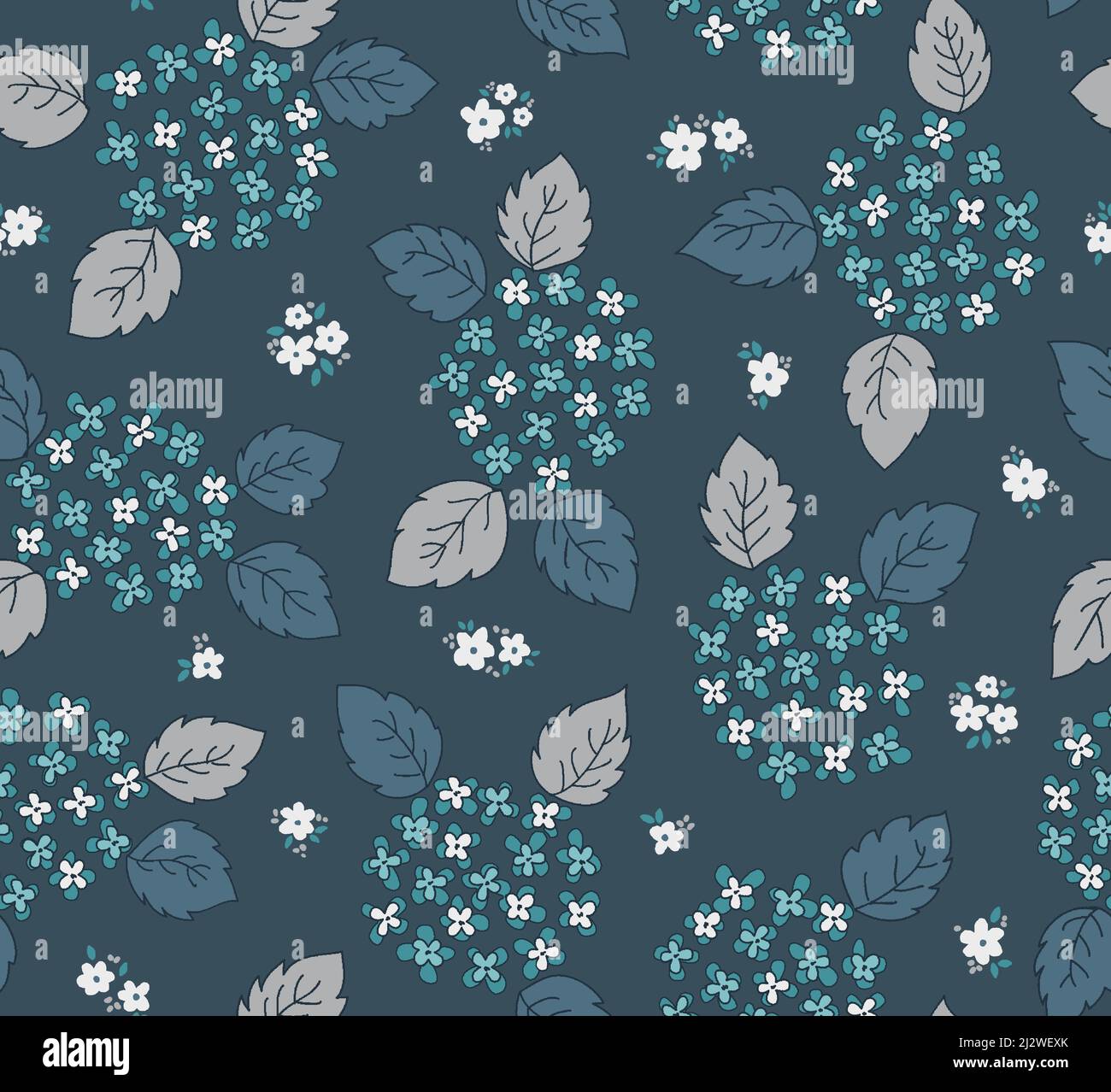 Seamless hydrangea flower bouquet pattern Stock Photo - Alamy