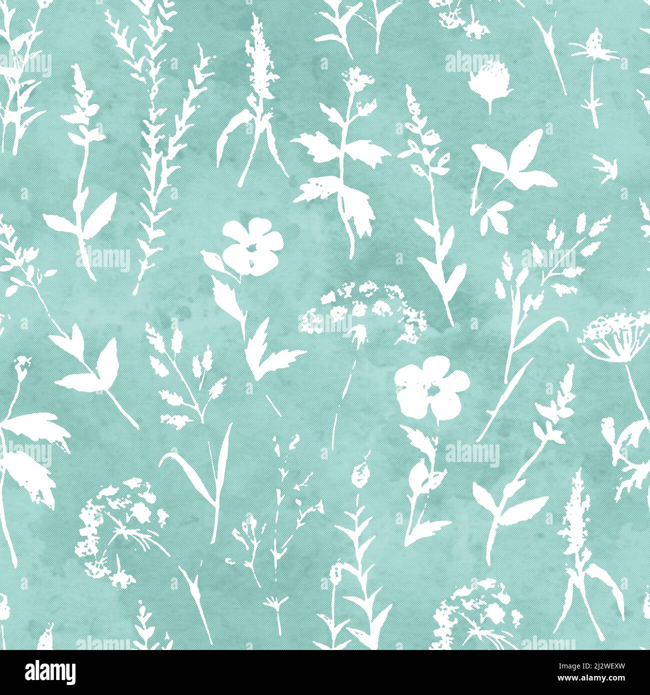 Seamless meadow pattern with halftone watercolour background Stock ...