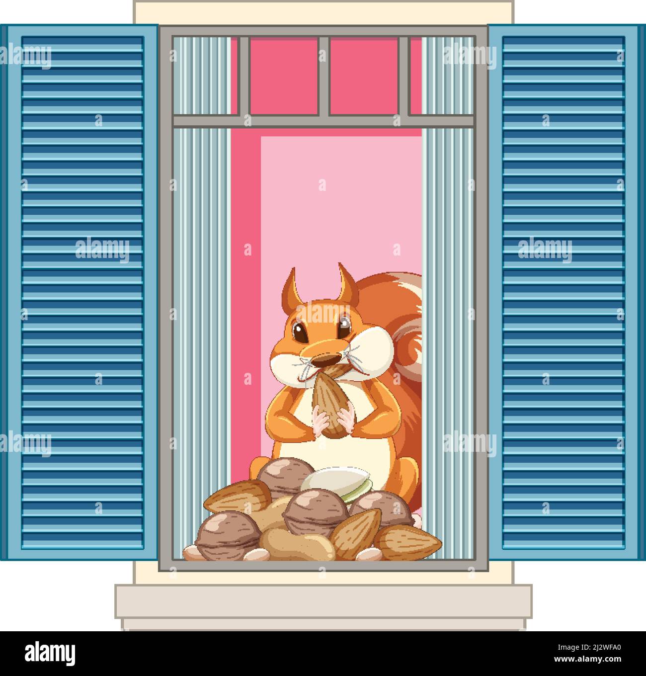 A squirrel by the window illustration Stock Vector Image & Art - Alamy