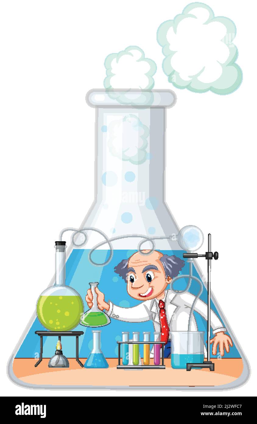 A scientist experiment in the test tube illustration Stock Vector Image ...