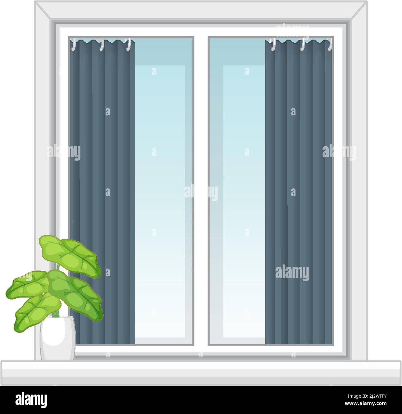 A window for apartment building or house facade illustration Stock ...