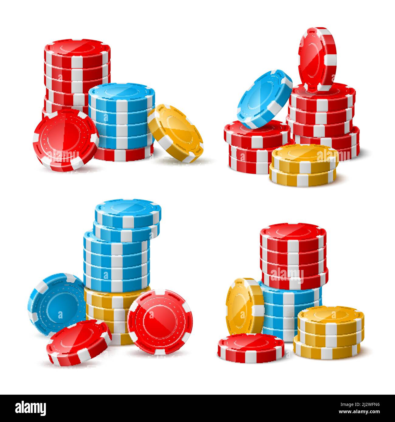Piles of poker chips Stock Vector Images - Alamy